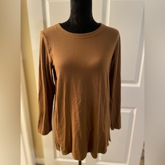 J. Jill | Tops | J Jill Brown Luxe Supima Forward Seam Tunic Size M ...